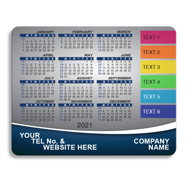 Aluminium Calendar Coaster 115 x 90mm - GSM Online Label Sales